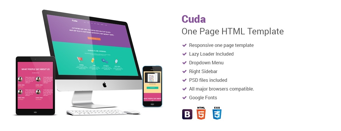 Freee Donwload Cuda One Page HTML Template CodexCoder